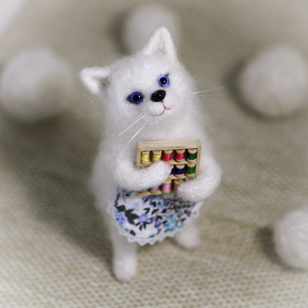 Tiny White Kitty Cat Stuffed Cat Cute White Kitten Girlfriend Gift ...