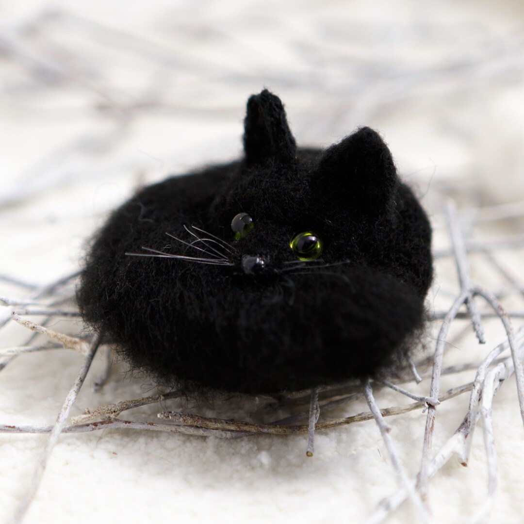 Cat Brooch Wool Pin Sleeping Kitty Jewellery Cat Siamese - Etsy
