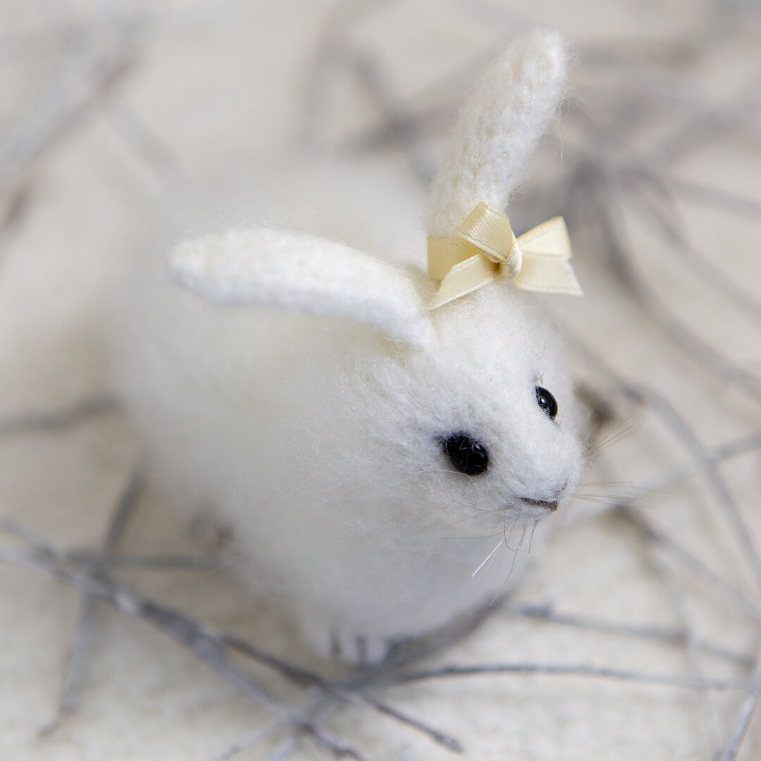 Bunny Fluffy Knitted Bunny Girlfriend Gift White Cute Stuffed Plushies ...