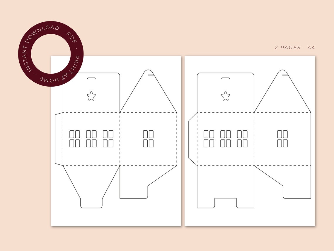 House Box SVG Template, Treat Box Template, Cricut Cut Files ...