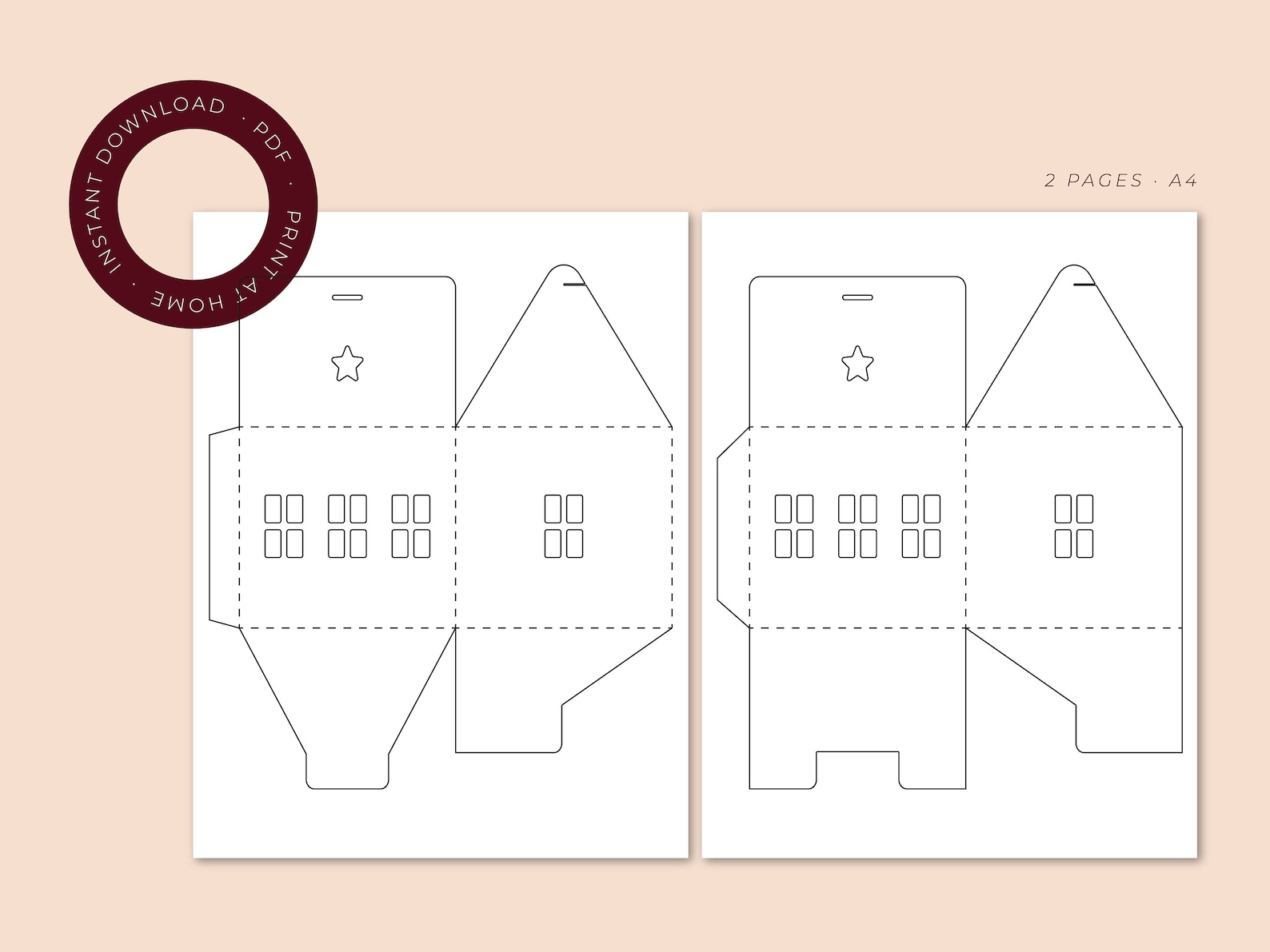 Haus-Box SVG-Vorlage, Treat-Box-Vorlage, Cricut Schnitt Dateien ...