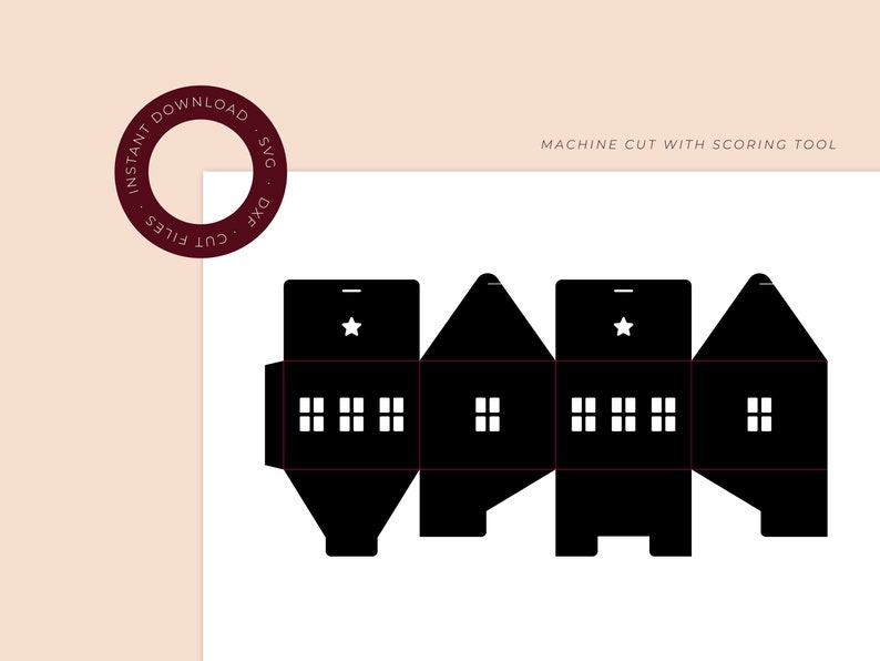 Haus-Box SVG-Vorlage, Treat-Box-Vorlage, Cricut Schnitt Dateien ...