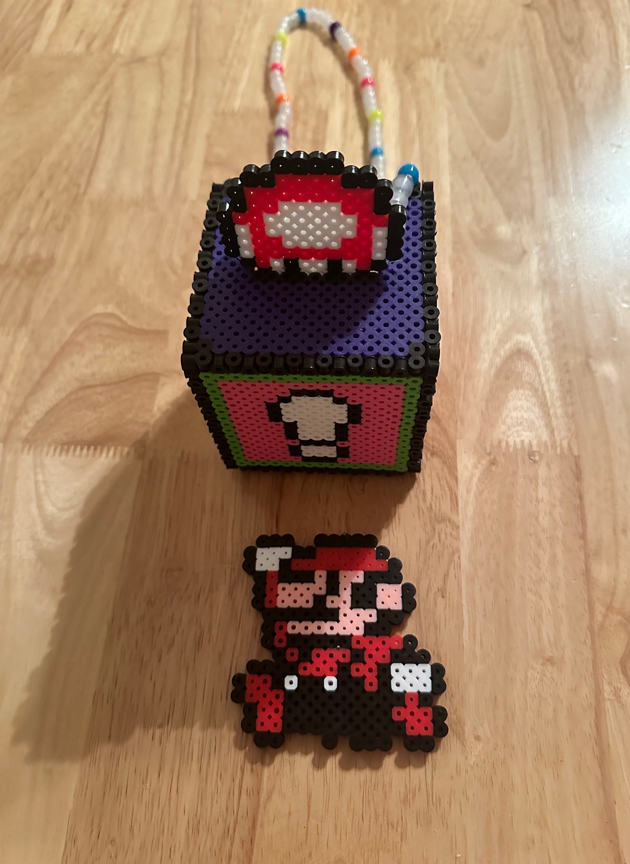 Mario 3D Cube Perler Necklace - Etsy