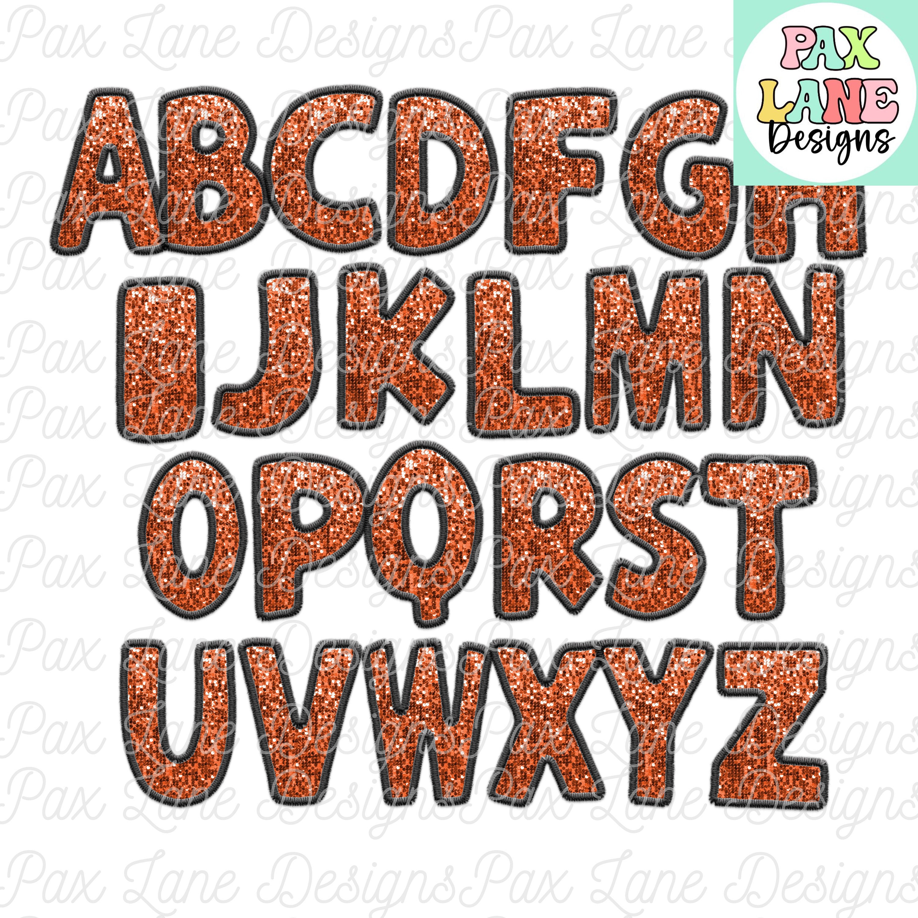 Faux Embroidery PNG Alphabet Set, Faux Sequins PNG, Preppy Letters Png ...
