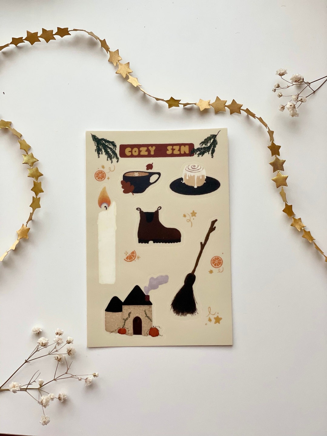 Cozy Szn Sticker Sheet Vinyl Stickers Sheet Cottagecore Cosy Stickers ...