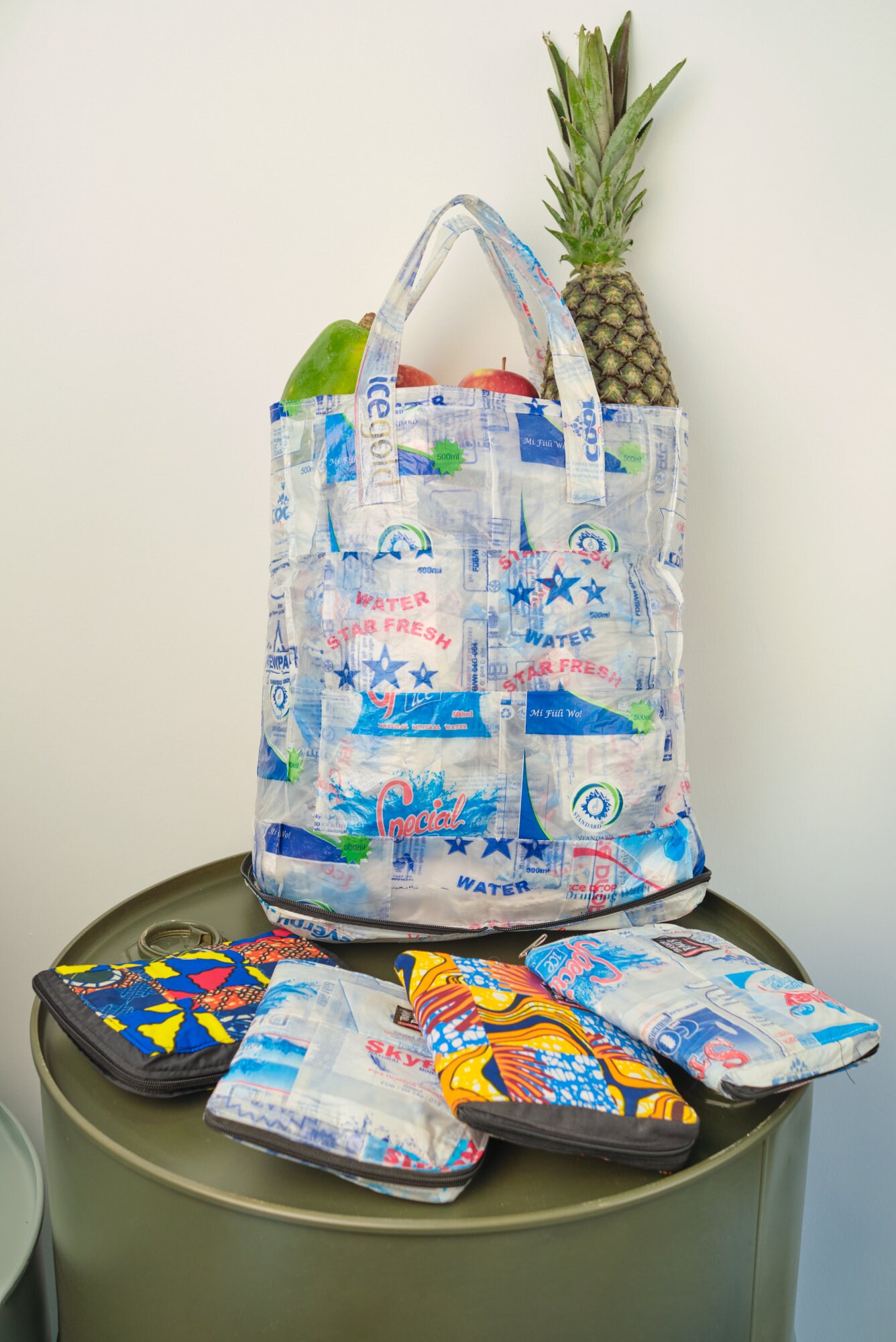 Recycled Smart Shopping Bag Made From Plastic Waste With off Cut Fabric ...