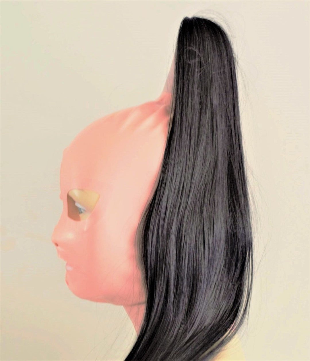 Cagoule en latex ROSE avec queue de cheval et fermeture éclair - Etsy ...