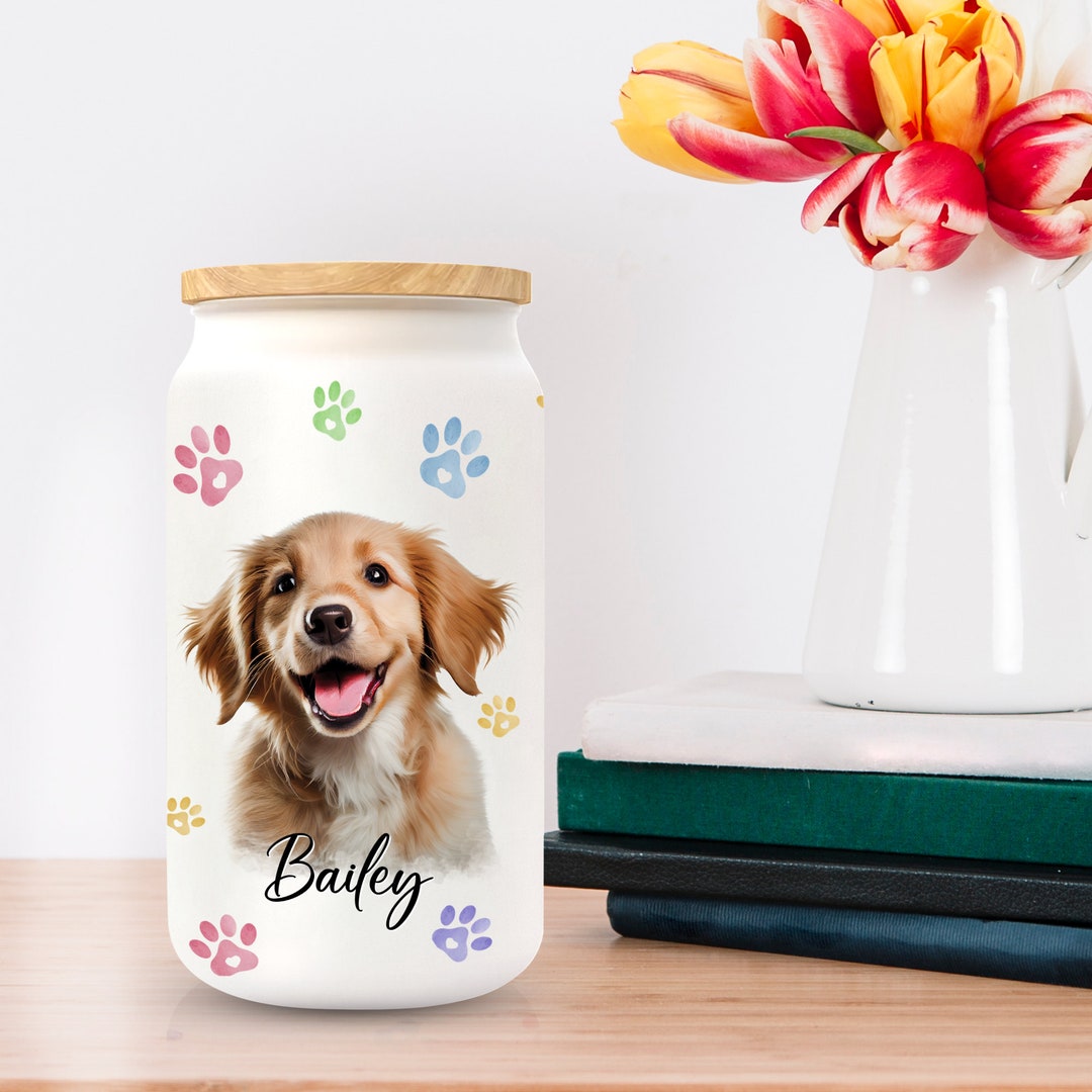 Personalized Pet Picture Frosted Glass Bottle Frosted Glass - Etsy
