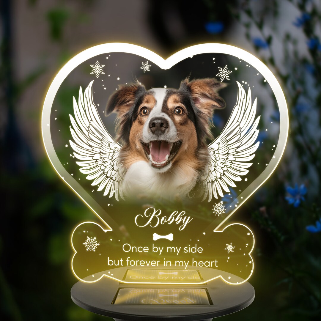 Personalized Pet Memorial Light Solar Lights Led Pet Loss - Etsy