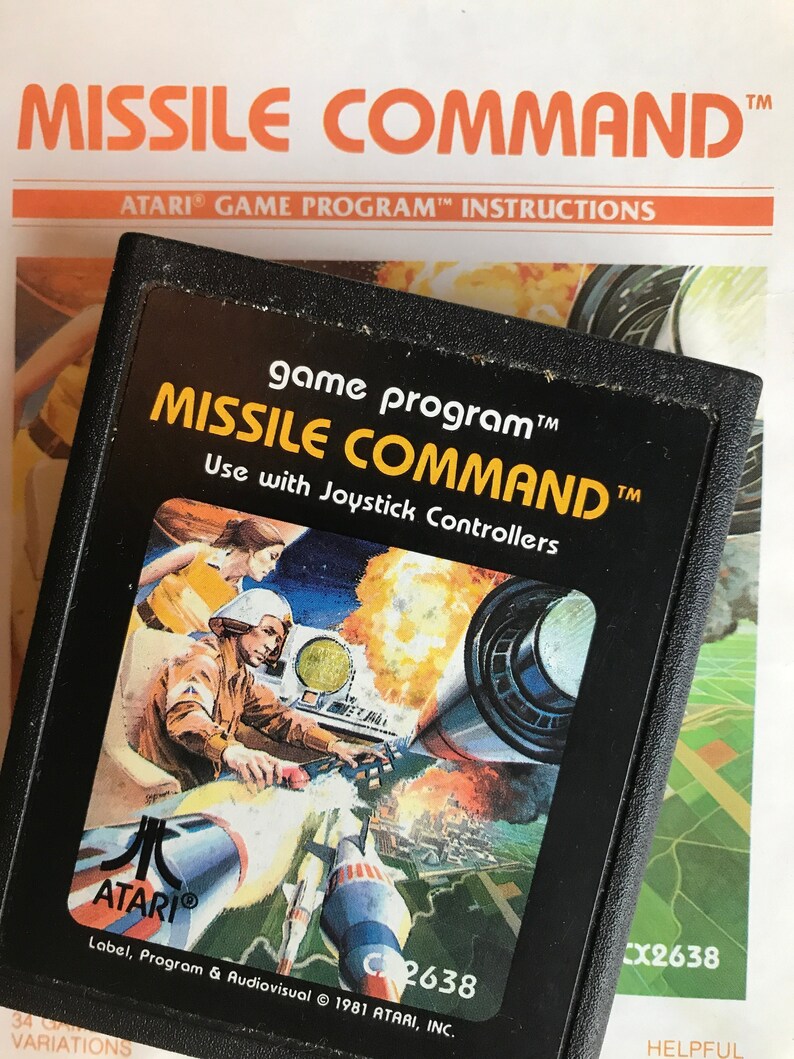 Atari MISSILE COMMAND 1980s Video Game Cartridge With Original Instructions - Etsy