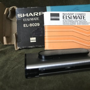 Sharp Elsi Mate EL-8029 Vintage Calculator With Original Box -- Works ...