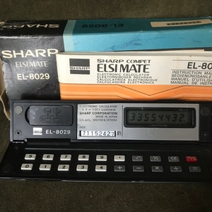 Sharp Elsi Mate EL-8029 Vintage Calculator With Original Box -- Works ...