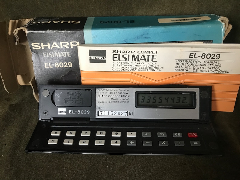 Sharp Elsi Mate EL-8029 Vintage Calculator With Original Box -- Works! - Etsy