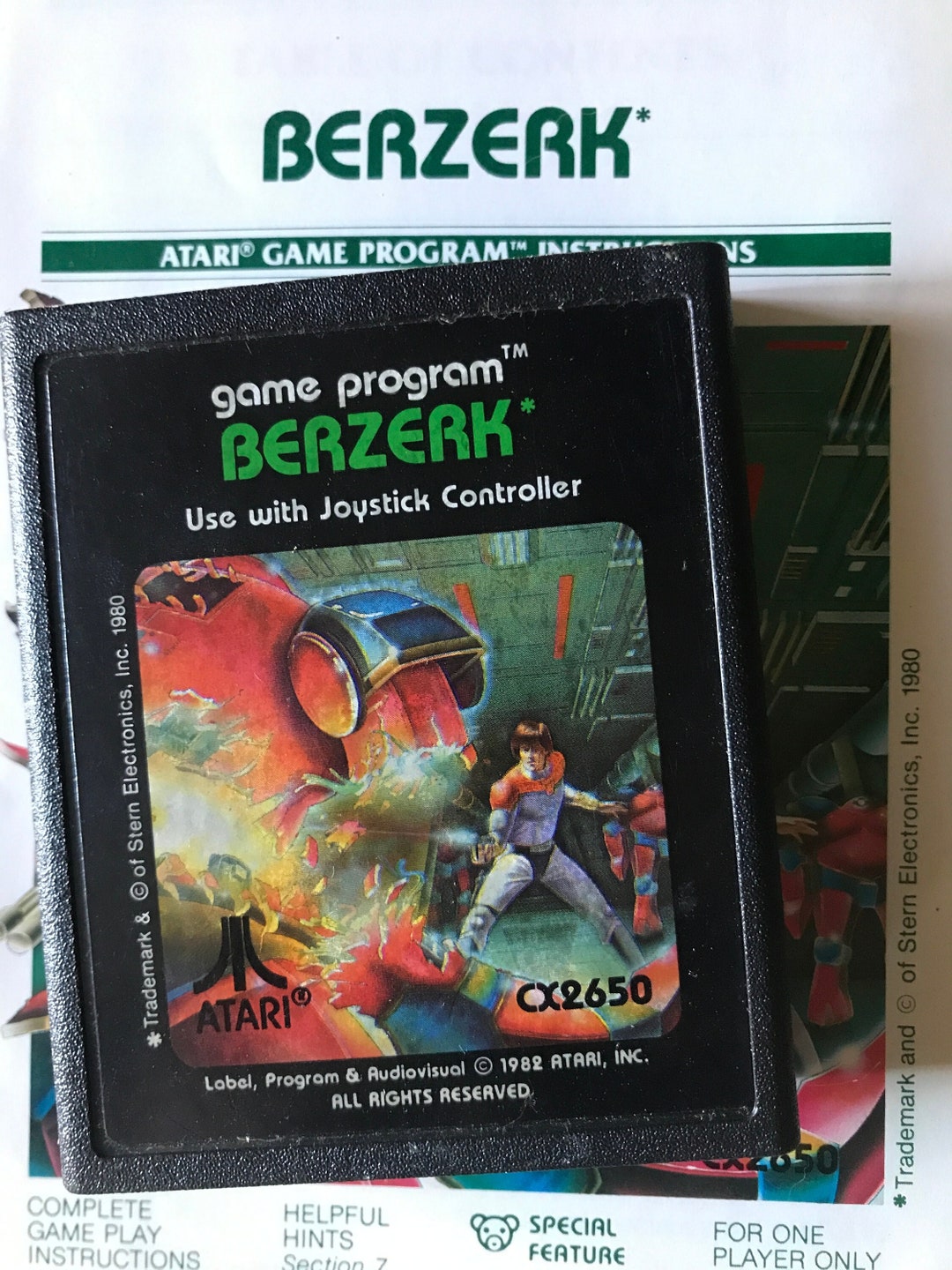 Atari BERZERK Vintage Game Cartridge With Original Instructions - Etsy