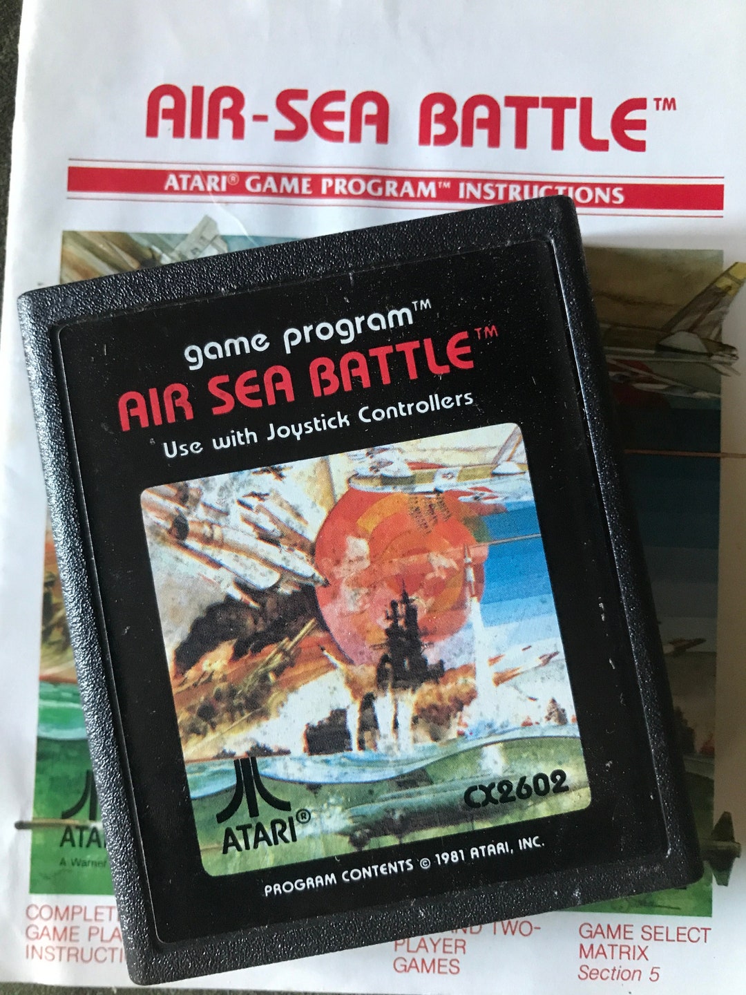 Atari Air Sea Battle Vintage Game Cartridge With Original Instructions ...