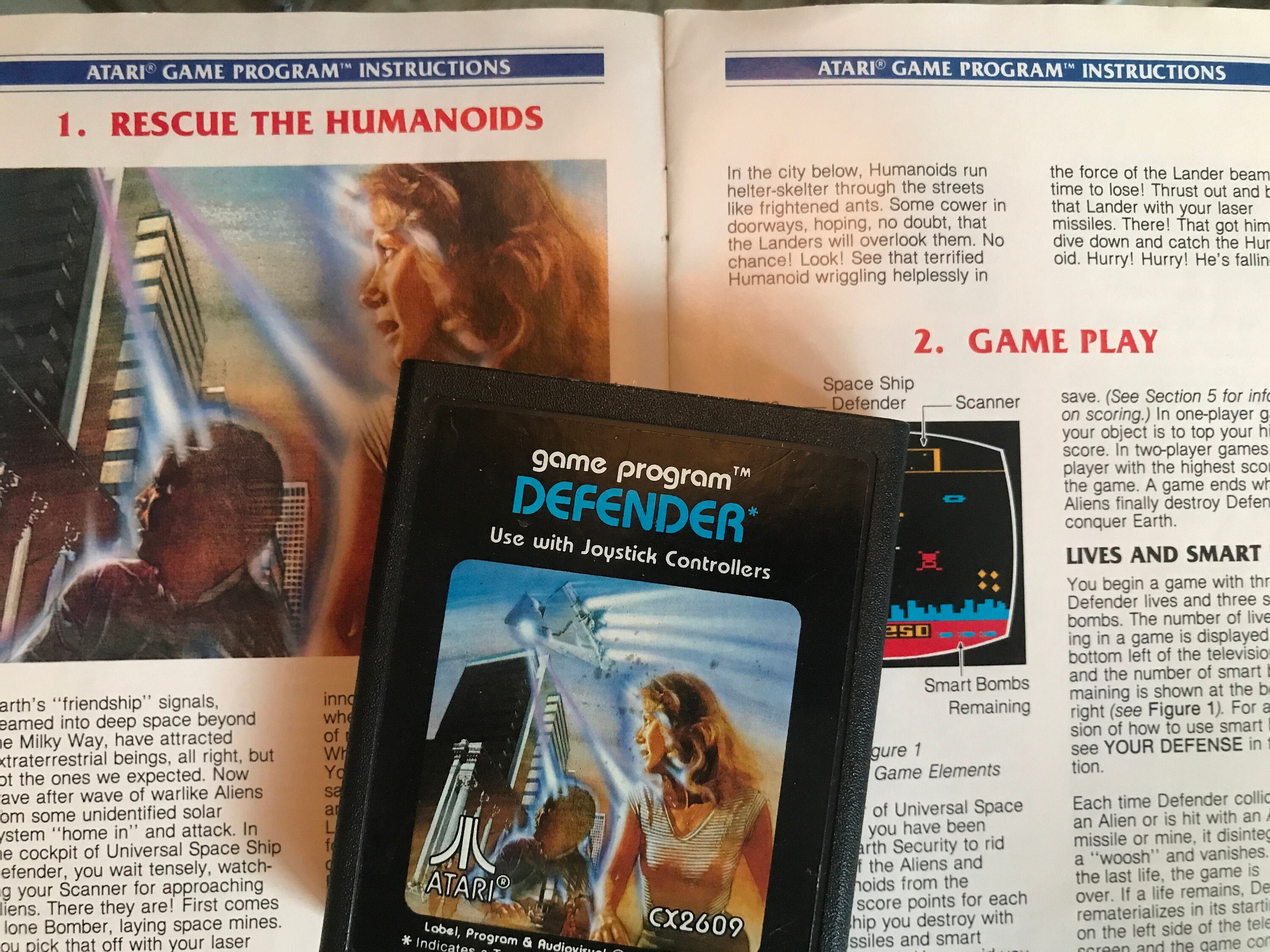 Atari DEFENDER 1980s Video Game Cartridge With Original Instructions - Etsy