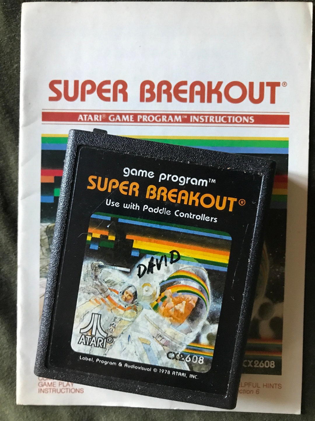 Atari Super Breakout Vintage Game Cartridge With Original Instructions ...
