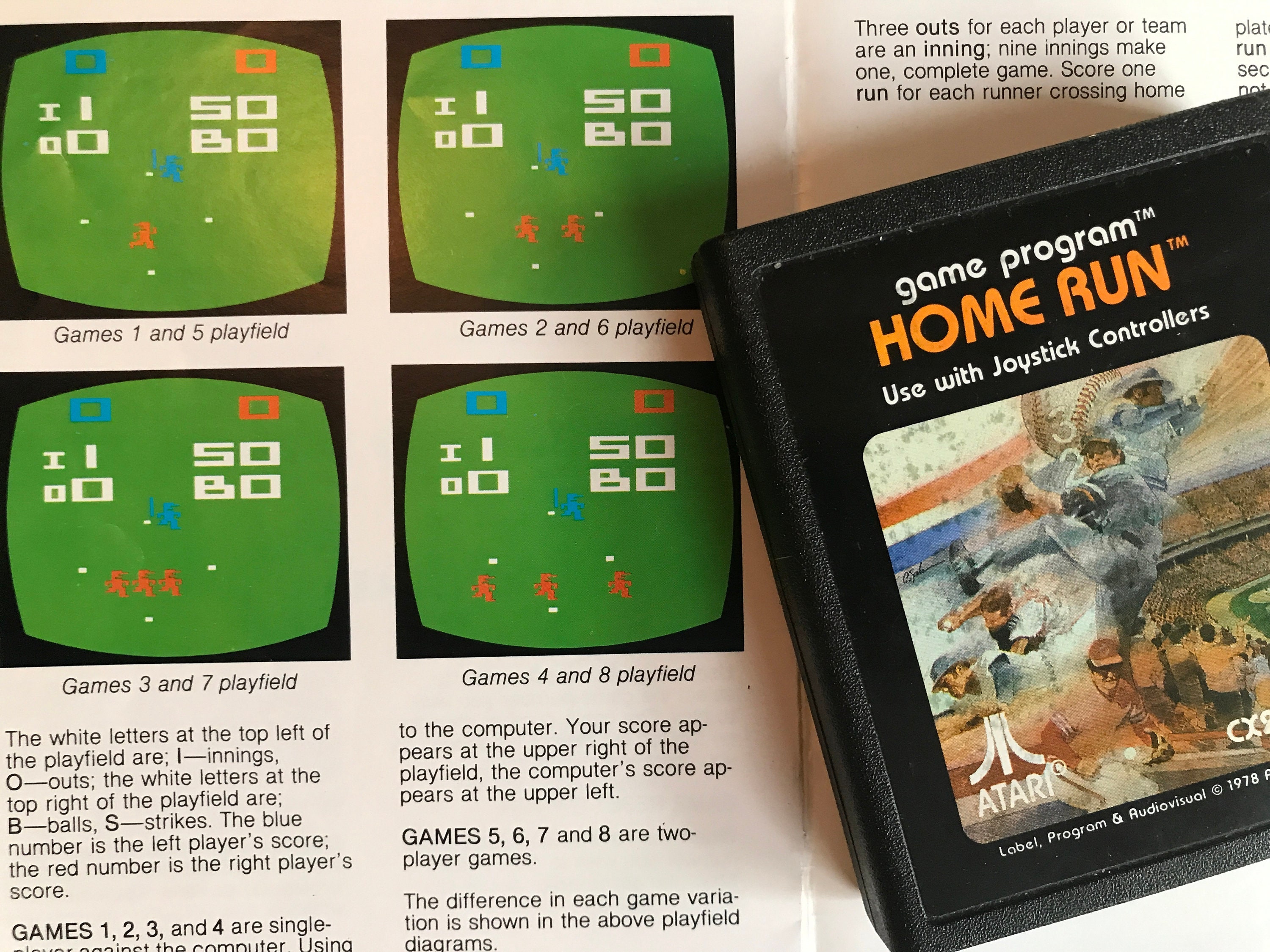 Atari HOMERUN 1980s Video Game Cartridge With Original - Etsy
