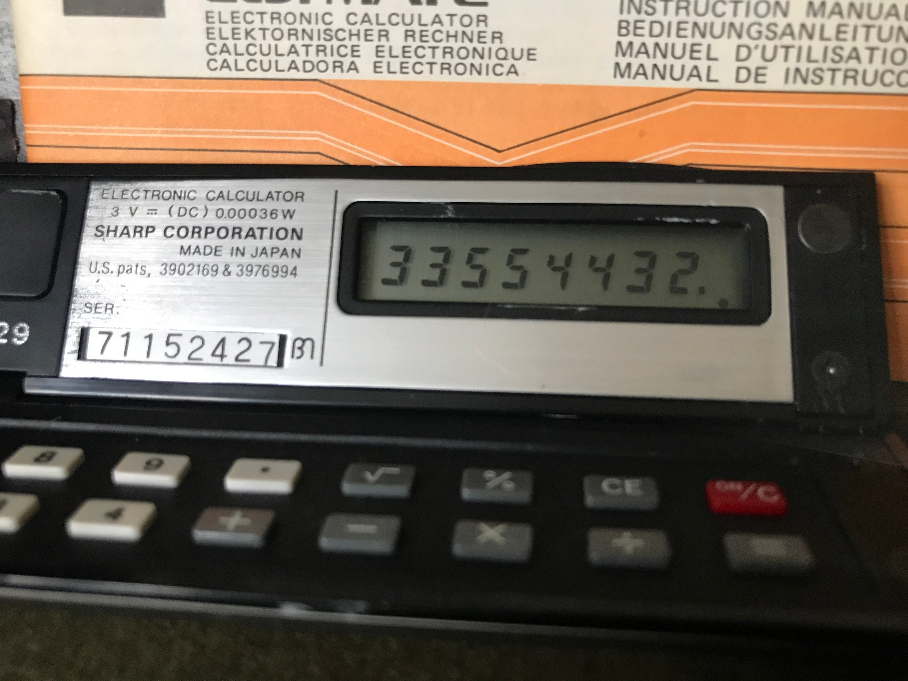 Sharp Elsi Mate EL-8029 Vintage Calculator With Original Box -- Works ...