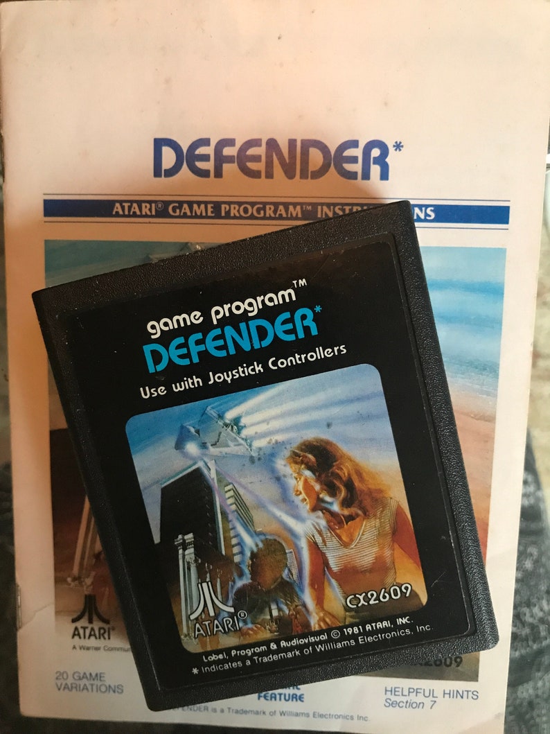 Atari DEFENDER 1980s Video Game Cartridge With Original - Etsy