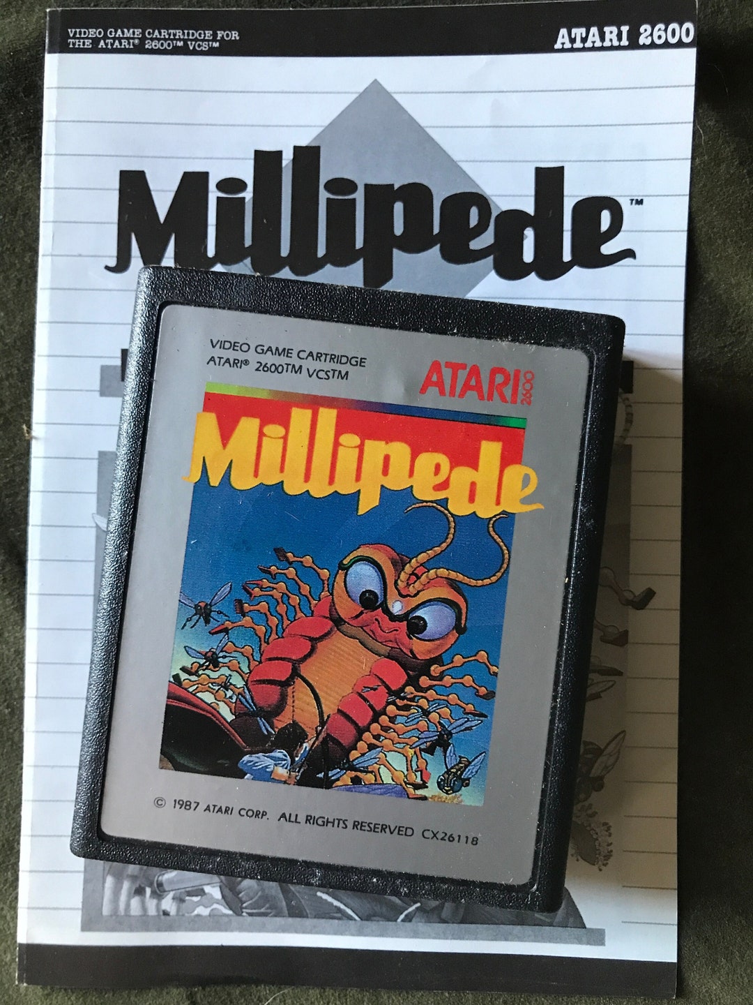 Atari 2600 MILLIPEDE Vintage Game Cartridge With Original Instructions ...