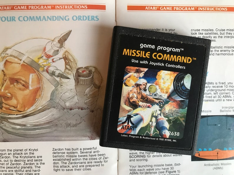 Atari MISSILE COMMAND 1980s Video Game Cartridge With Original Instructions - Etsy