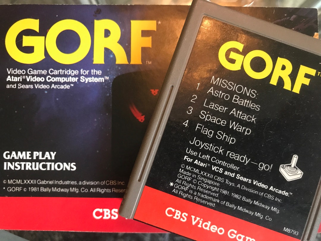 Atari GORF Vintage Video Game Cassette With Original Instructions - Etsy