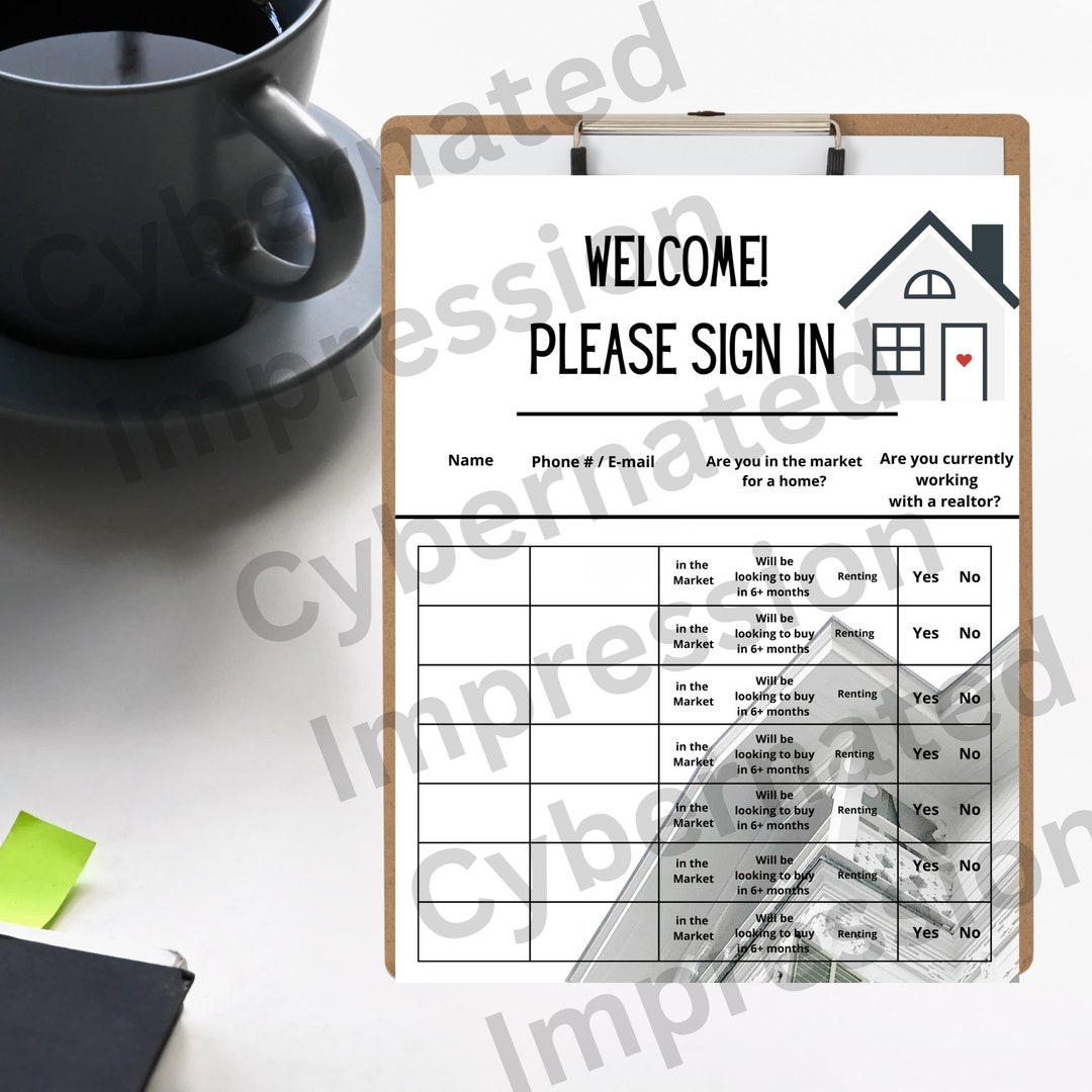 Open House Sign-in Sheet - Etsy