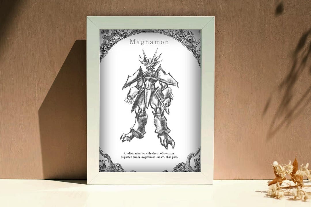 Magnamon - Digital, Wall Art, Poster Art, Post Card, Digimon (drawing ...