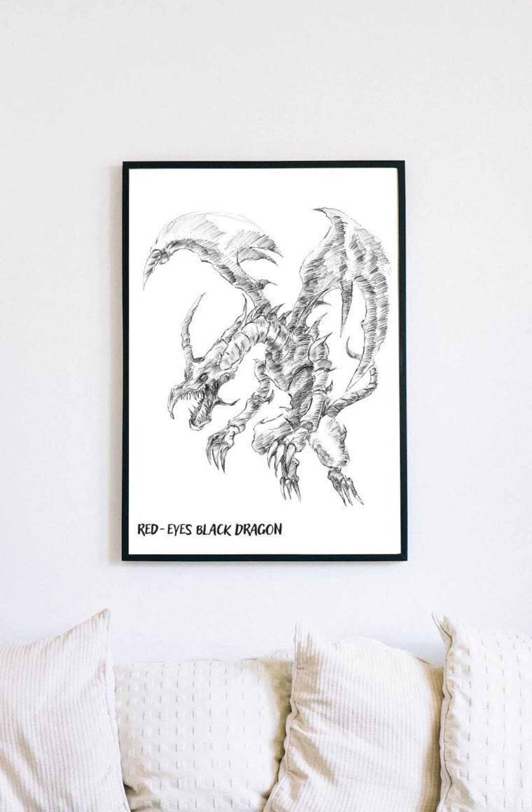 Red-eyes Black Dragon 8.5x 11 Instant Download art, Drawing, Video Game ...