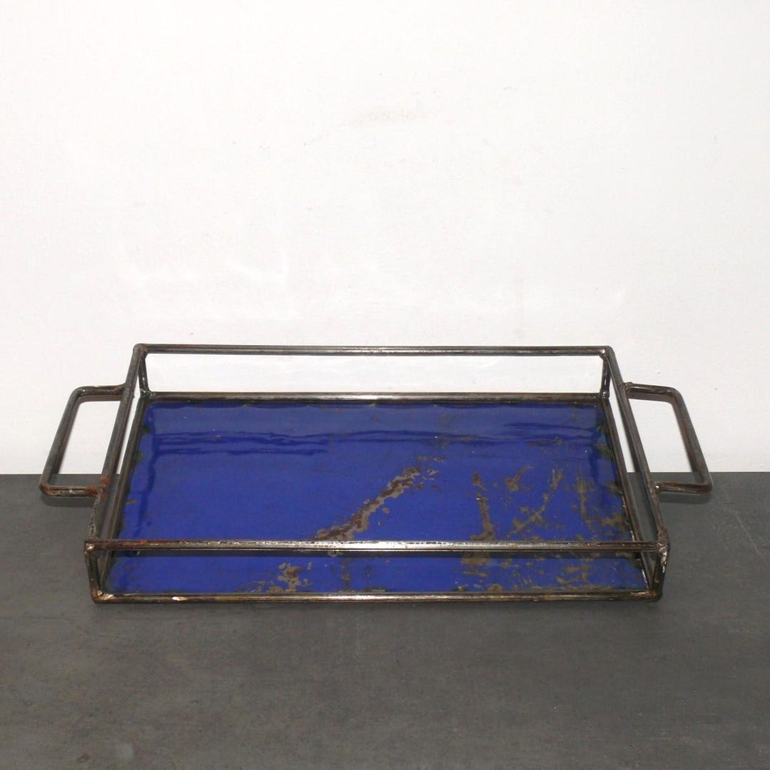 Tray Made From Recycled Steel Drums | 39 X 25 Cm | Table Decoration ...