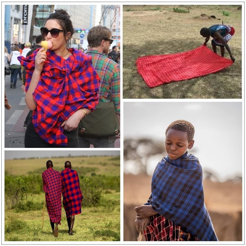 Original Maasai Shuka Scarf/blanket | 200 X 150 Cm | A Great Fashion ...