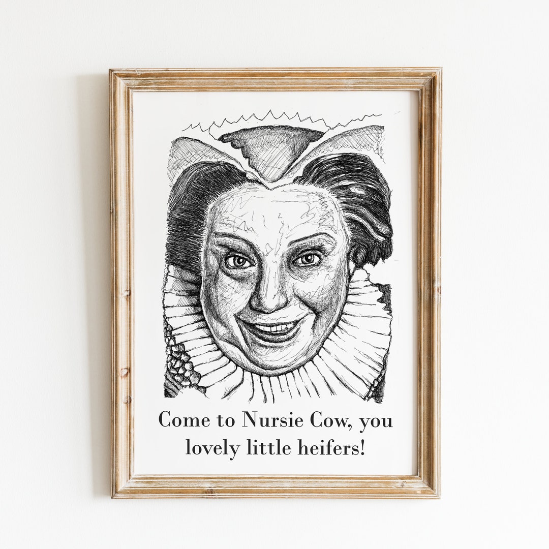 Nursie, Blackadder, Patricia Byrne Portrait, Wall Art Print Unframed - Etsy