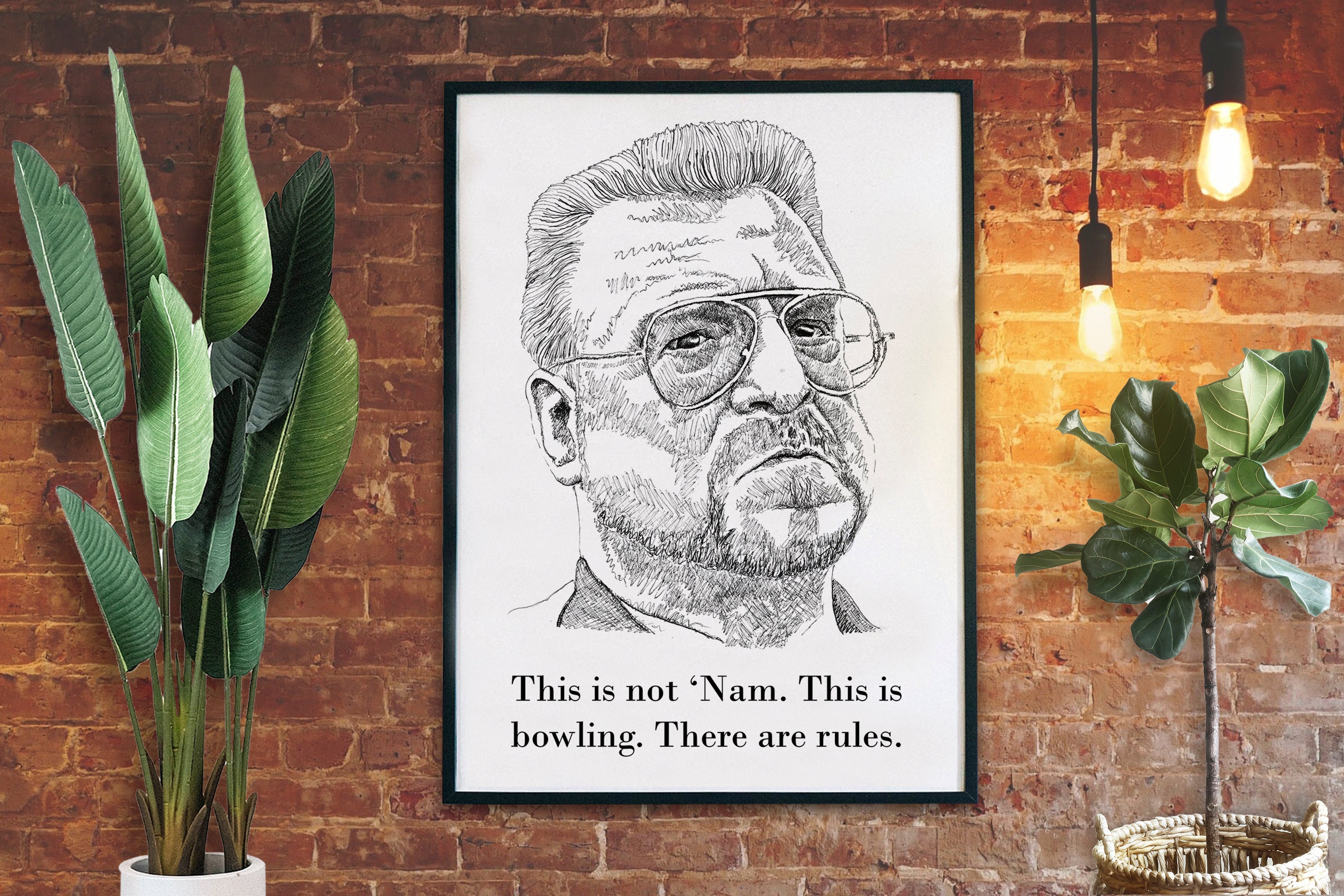 Walter Sobchak, the Big Lebowski, John Goodman Portrait Wall Art Print ...
