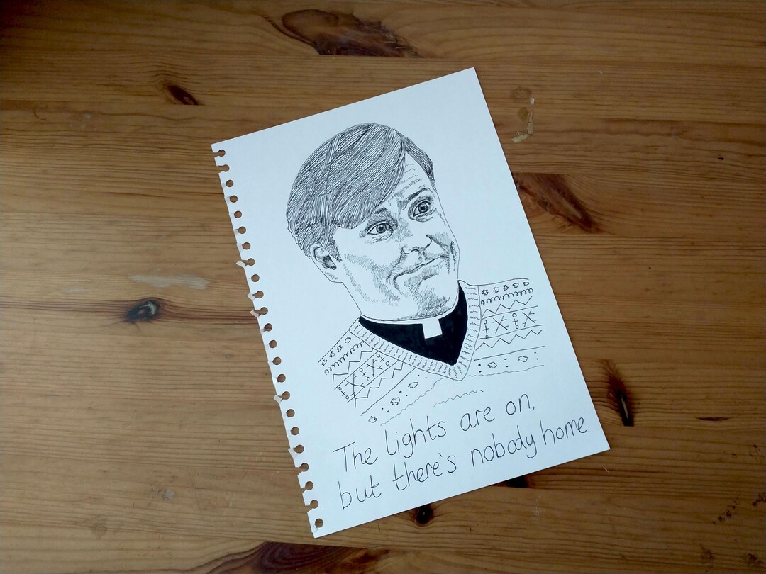 Father Dougal Mcguire, Father Ted, Ardal O'hanlon, Original Hand-drawn ...