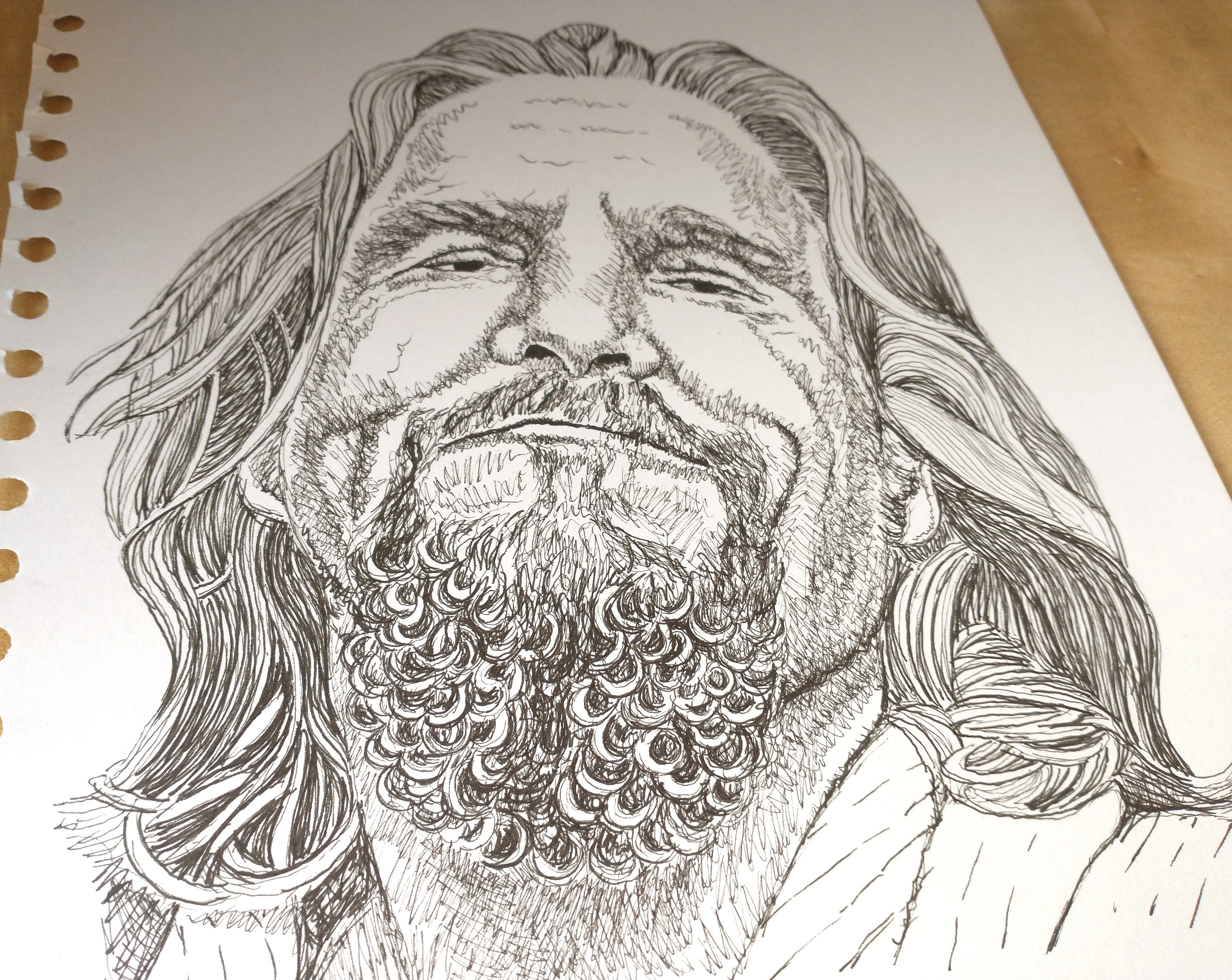 The Dude, the Big Lebowski Wall Art ORIGINAL DRAWING, Mounted - Etsy