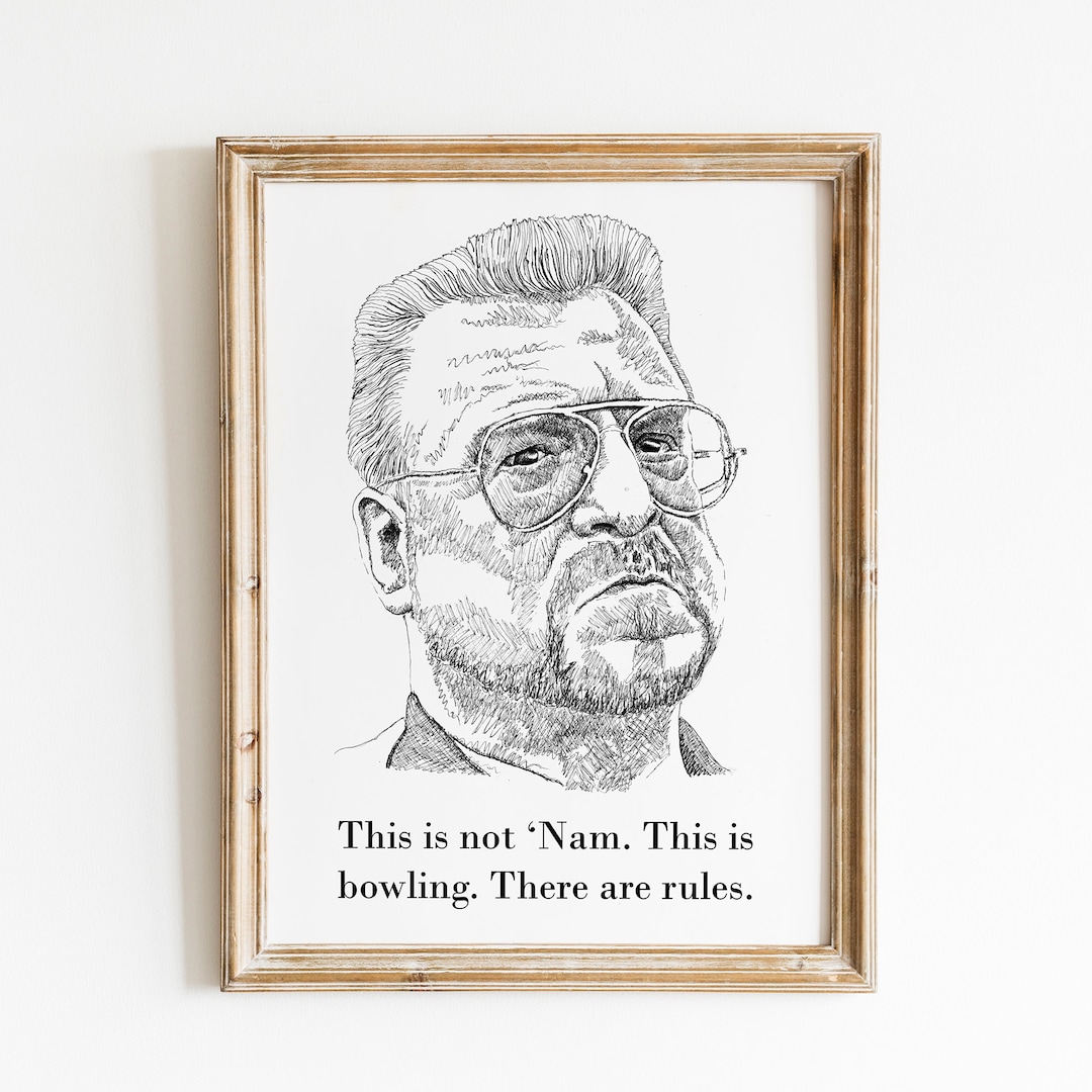 Walter Sobchak, the Big Lebowski, John Goodman Portrait Wall Art Print ...