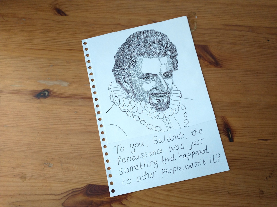 Edmund Blackadder, Blackadder, Rowan Atkinson Portrait, Wall Art Print ...
