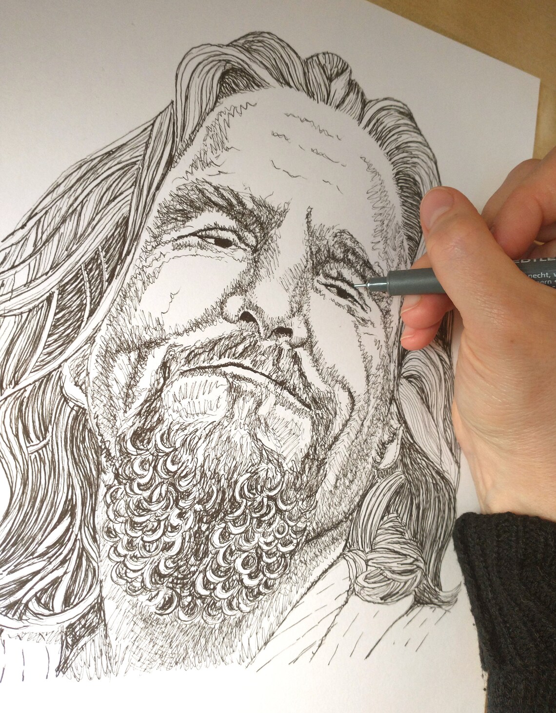 The Dude, the Big Lebowski Wall Art ORIGINAL DRAWING, Mounted - Etsy