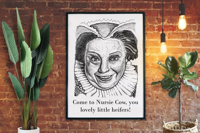 Nursie, Blackadder, Patricia Byrne Portrait, Wall Art Print Unframed - Etsy
