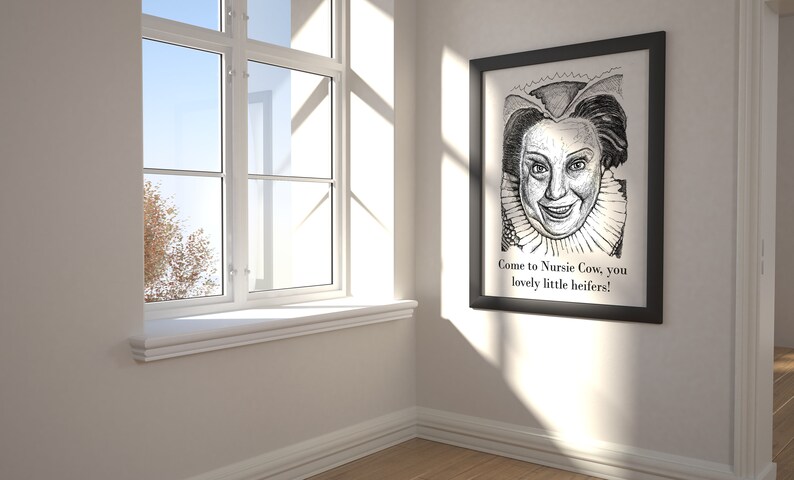 Nursie, Blackadder, Patricia Byrne Portrait, Wall Art Print Unframed - Etsy