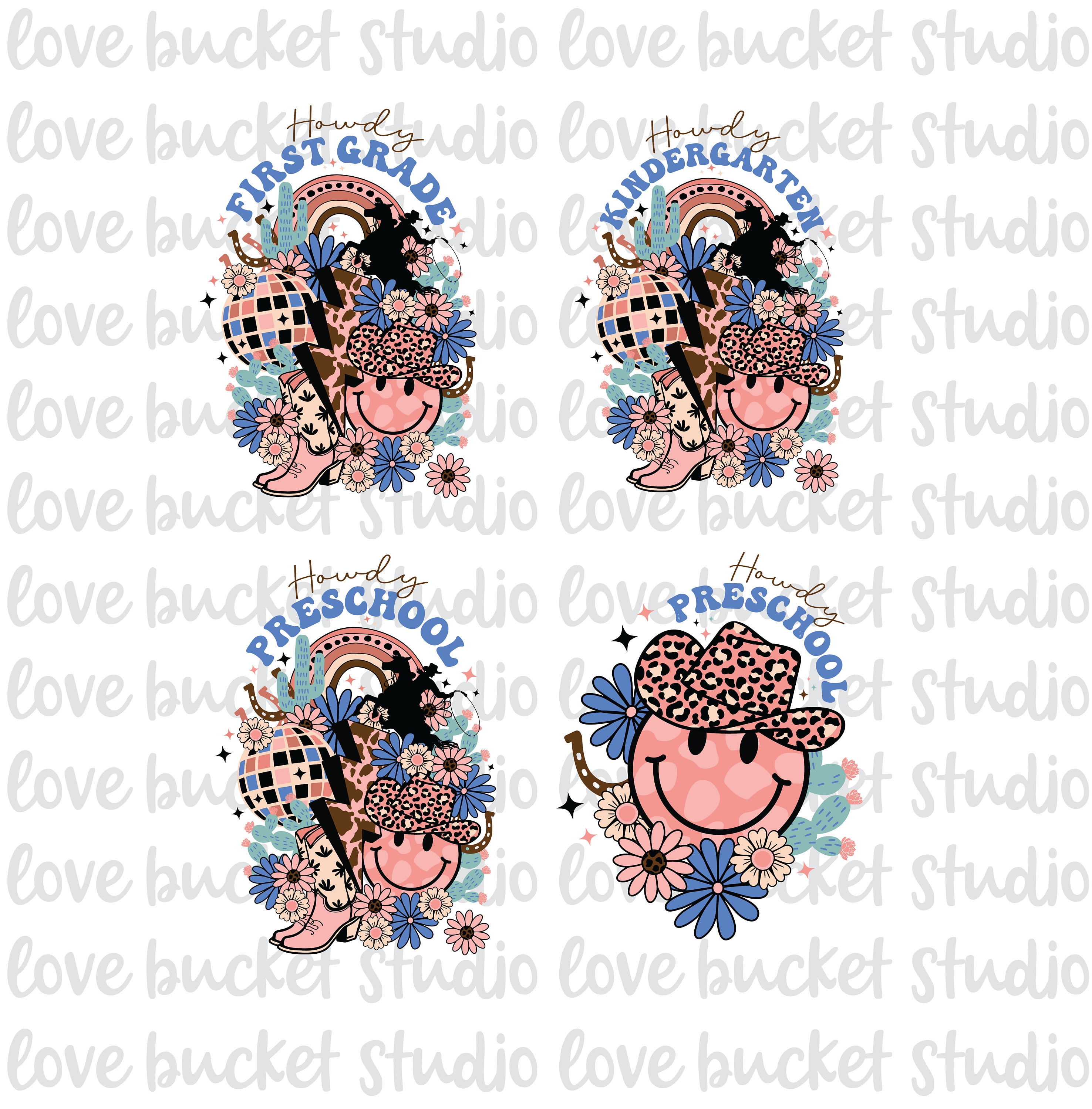 Retro Groovy Cowgirl Back to School Bundle, Kindergarten,first Day of ...