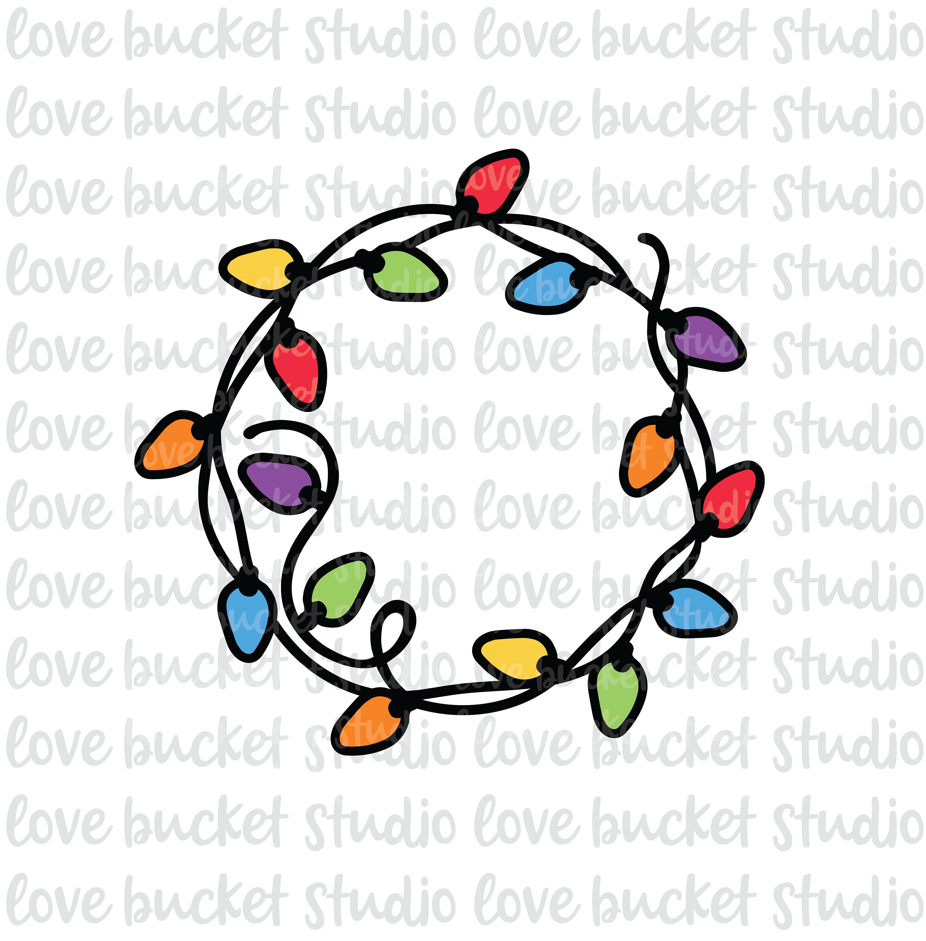 Christmas Lights Wreath Svg,string Lights Ornament Svg, Christmas ...