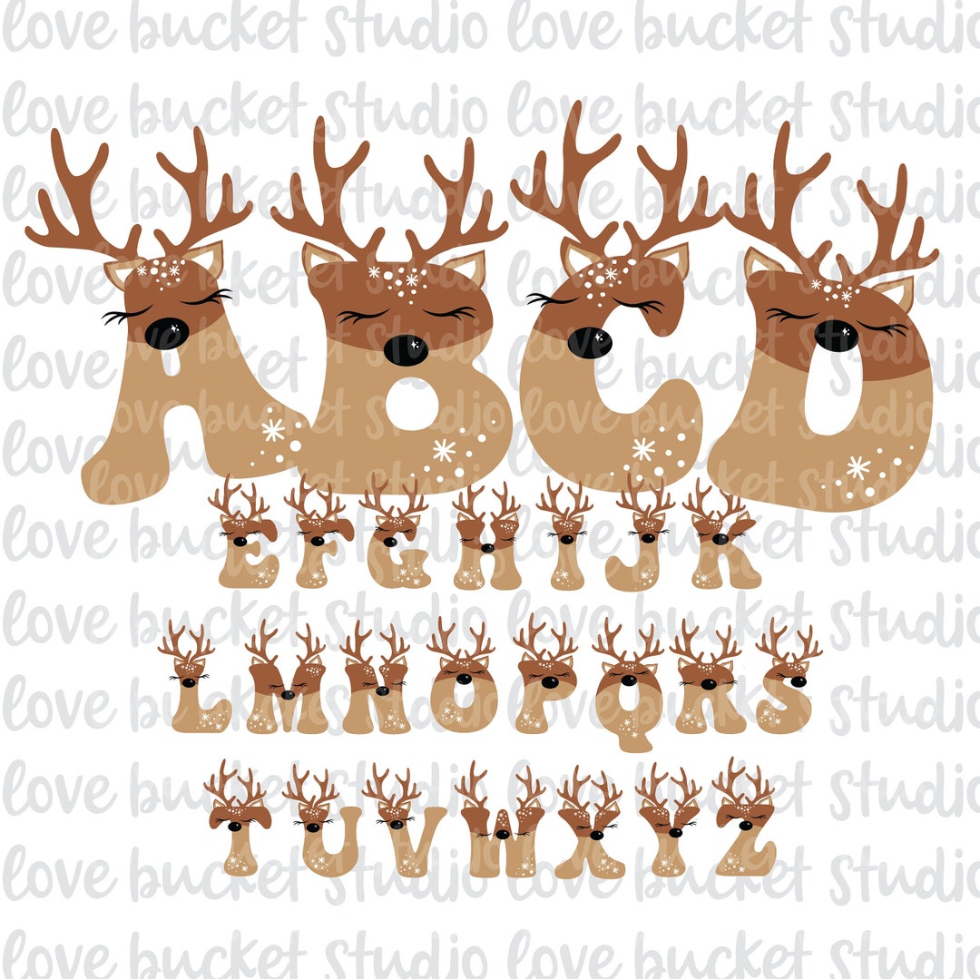 Deer Font PNG, Xmas Deer Font, Fawn Christmas Font Png, Doodle Fonts ...