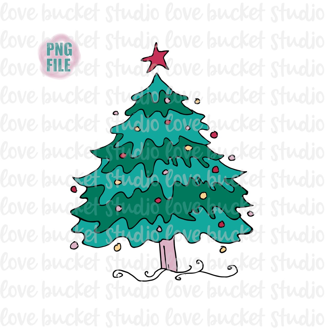 Cute Christmas Tree Doodle Png, Instant Download, Christmas Tree Clip ...