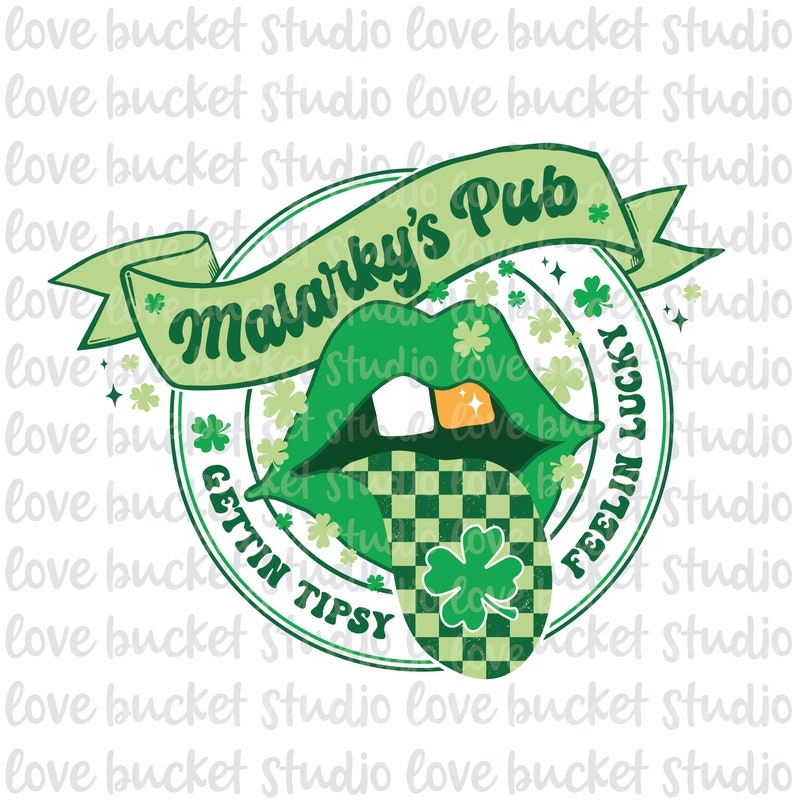 Malarky's Pub St Patrick's Day SVG, Feelin Lucky Shamrock PNG (digital ...