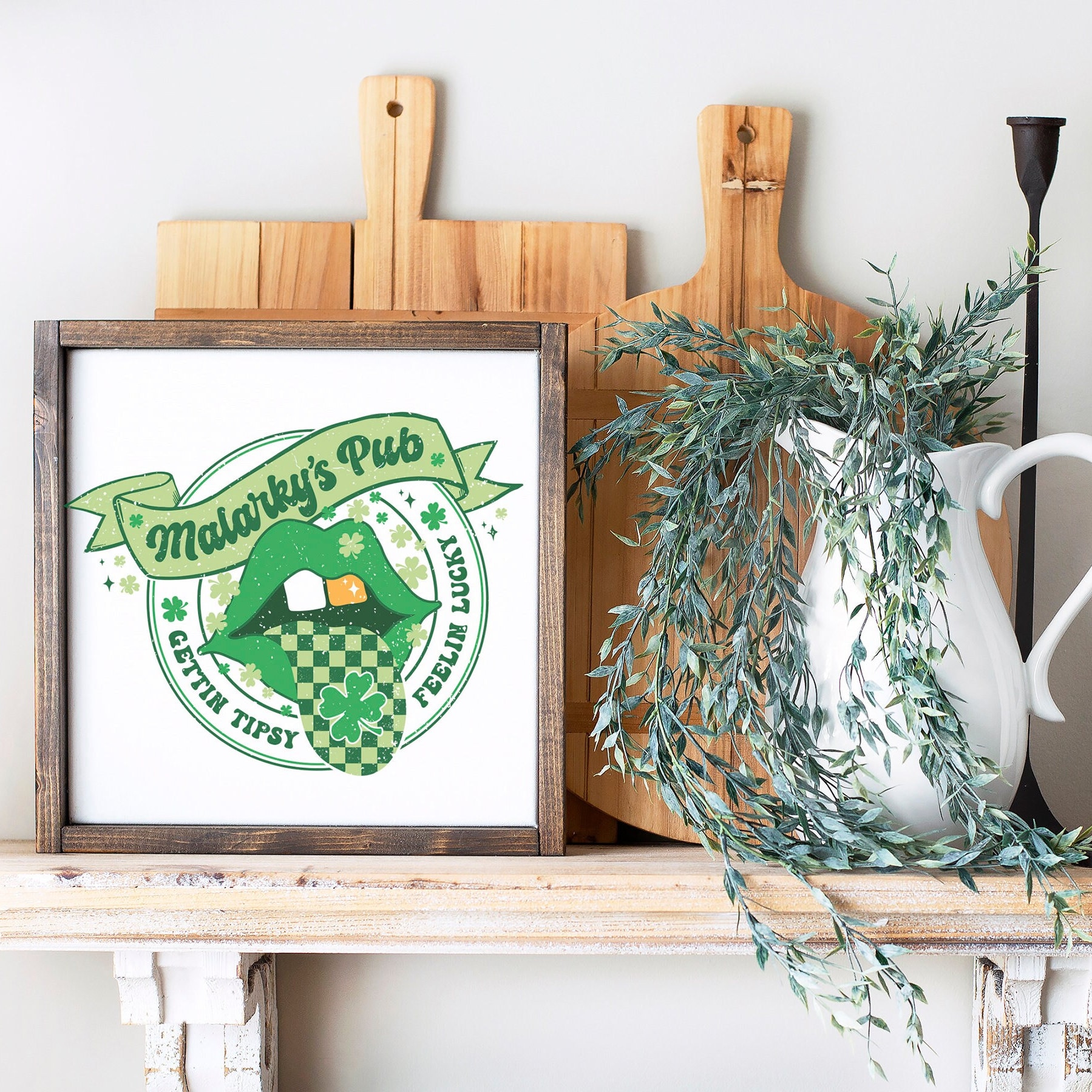 Malarky's Pub St Patrick's Day SVG, Feelin Lucky Shamrock PNG (digital ...