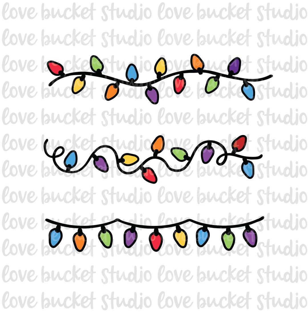 Christmas String Lights PNG File, Xmas Lights SVG File, Christmas ...