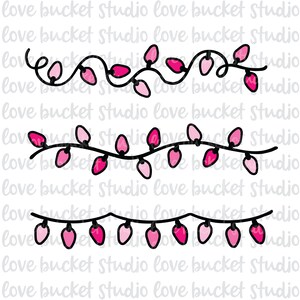 Pink Christmas String Lights PNG File,xmas Lights SVG File,christmas ...