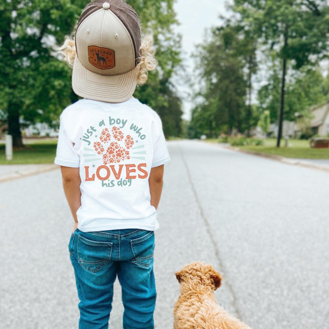 Just a Boy Who Loves His Dog Png Svg,custom Dog Name Paw Print Svg,dog ...